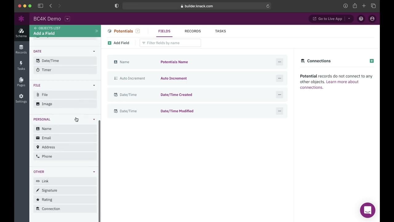 Creating and Configuring Objects with Knack database software - YouTube
