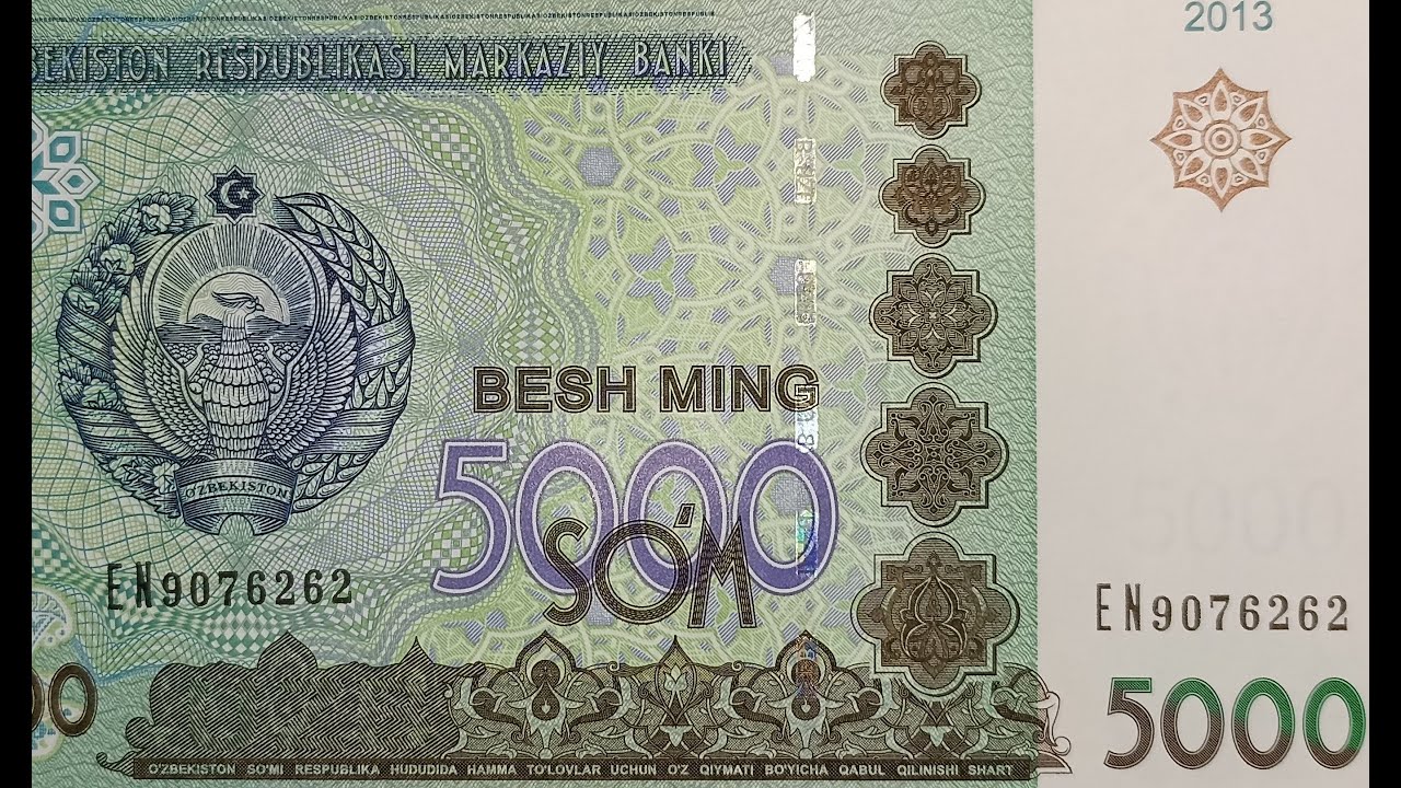 UZBEKISTAN - USBEKISTAN - 5.000 - SUM - 2013 - BANKNOTES - COLLECTING ...
