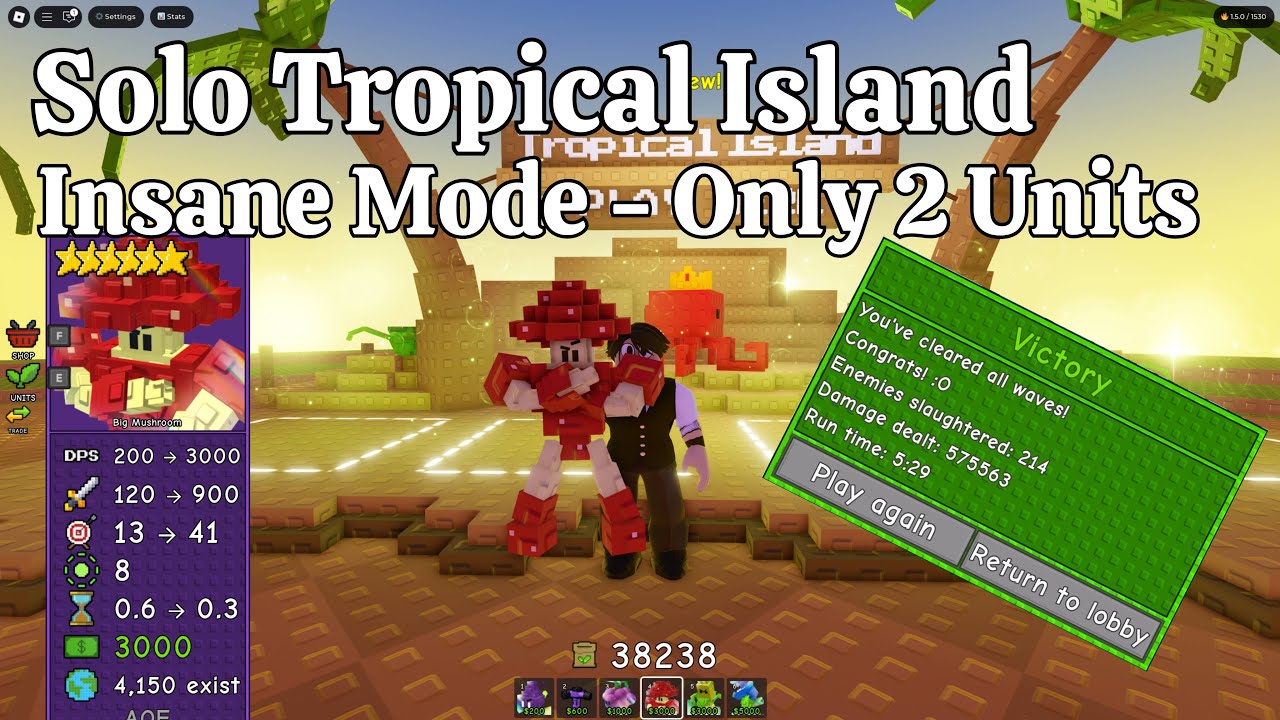 Garden Tower Defense - I Solo Beat The Tropical Island (NEW MAP) Insane ...