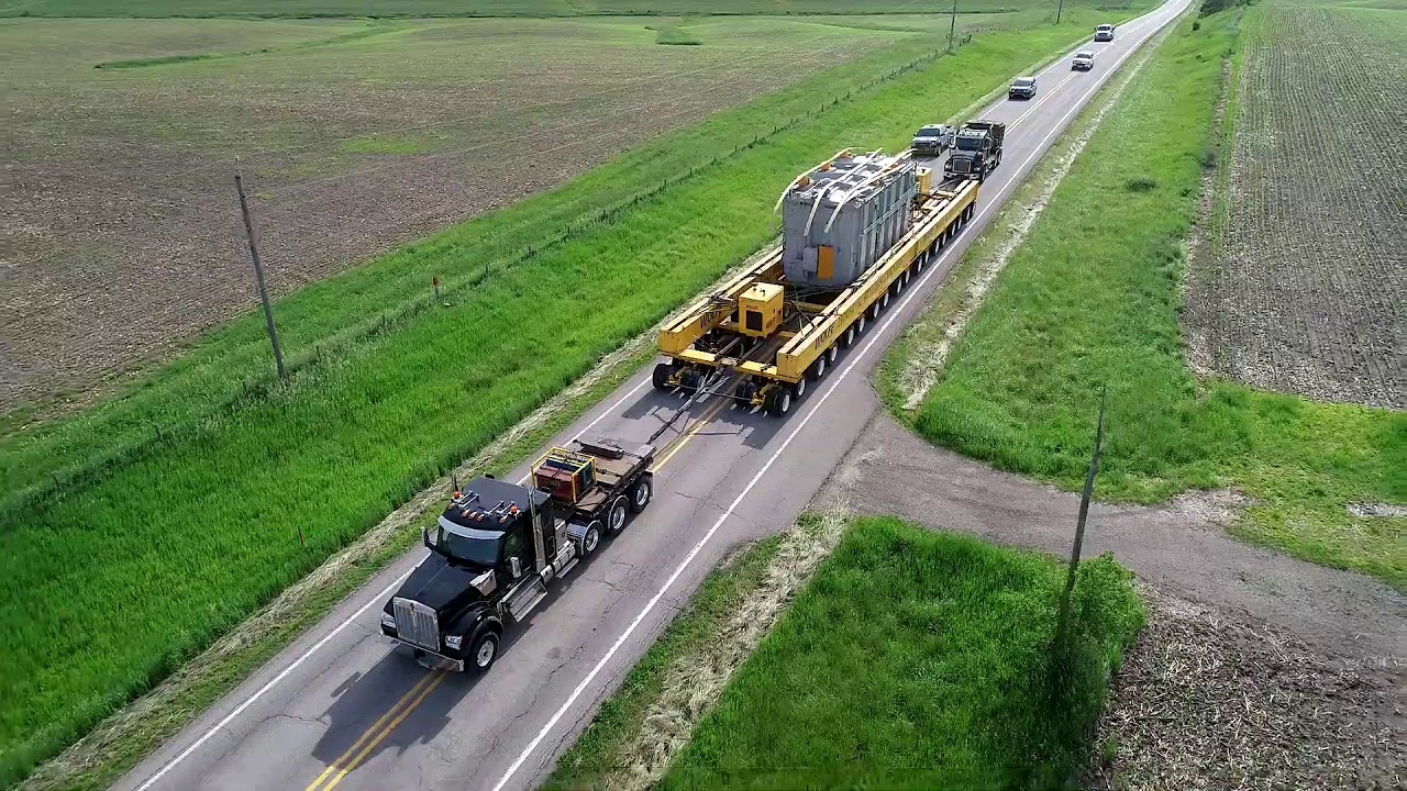Delivery in IA - 492,000 lbs transformer - YouTube