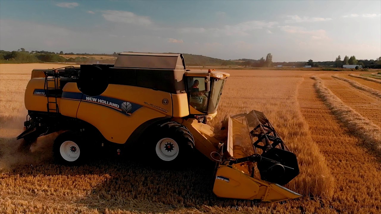 Harvesting Barley At Sunset 2018 - YouTube