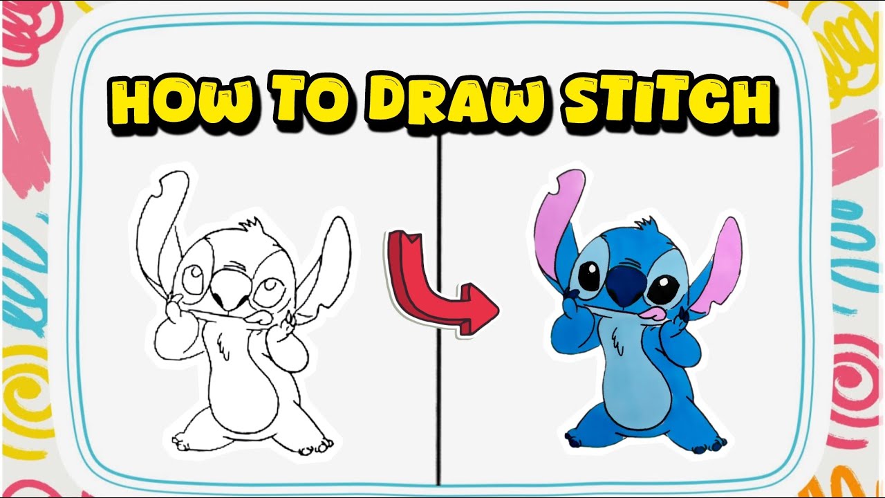 How to Draw Stitch – Disney Character Drawing Process for Beginners ...