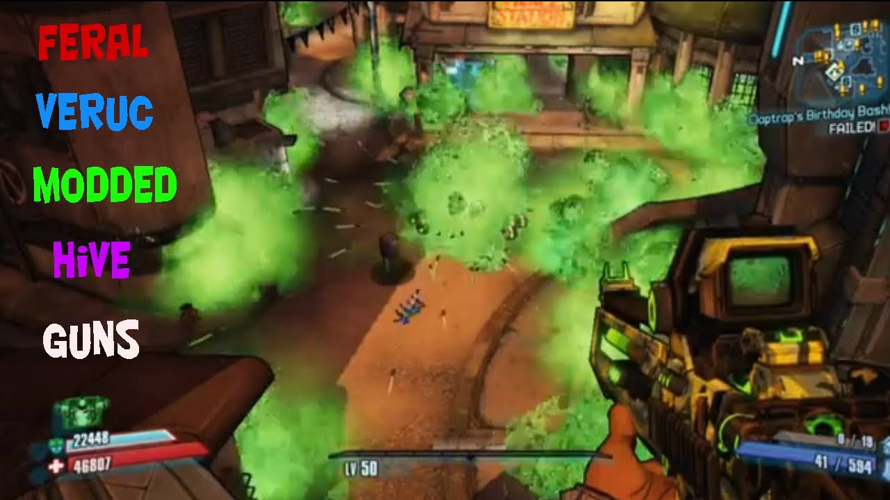 Borderlands 2 Modded Hive Assult Rifle Gun - YouTube