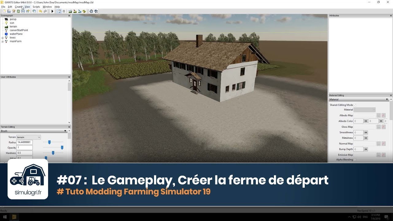 #07 TUTO MODDING FARMING SIMULATOR 19 : Le Gameplay, Créer la Ferme de ...