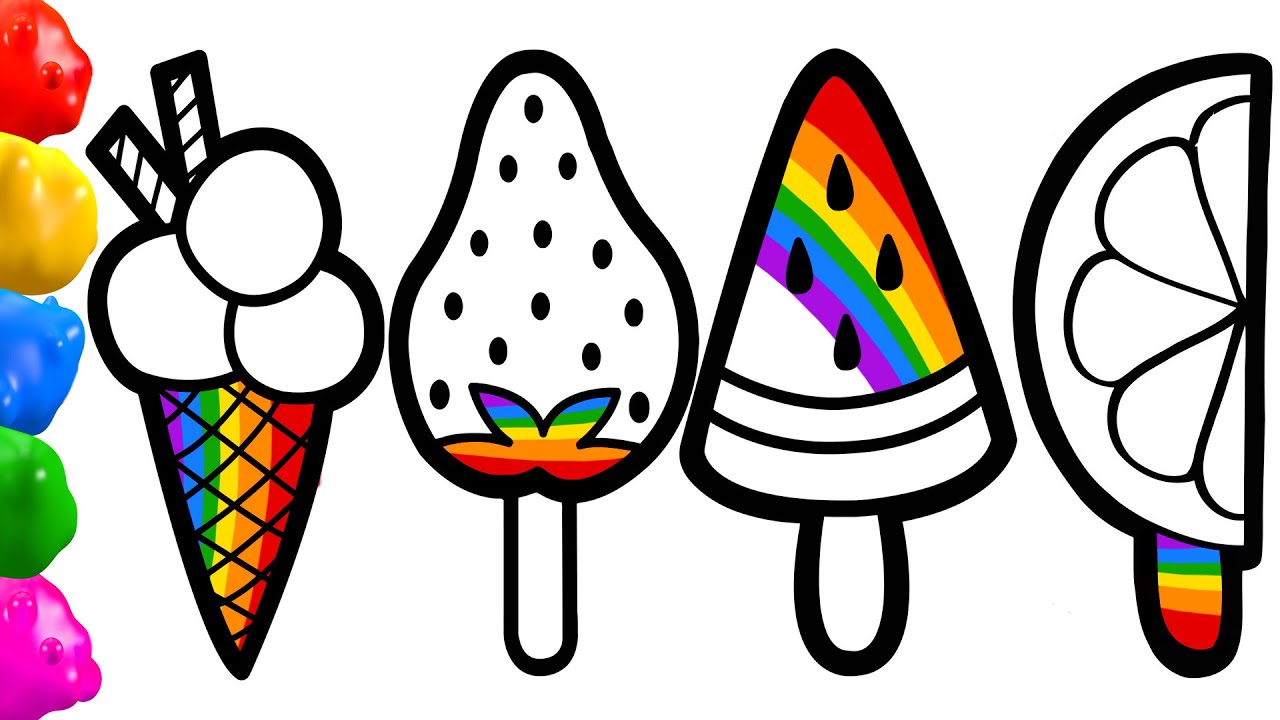 Ice cream Fruits. Drawing Easy - YouTube