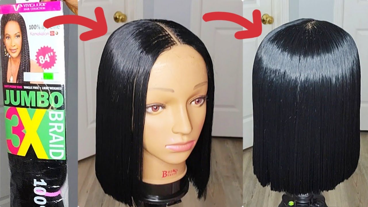 how to do bone straight crochet bob wig #tutorial /using extensions ...