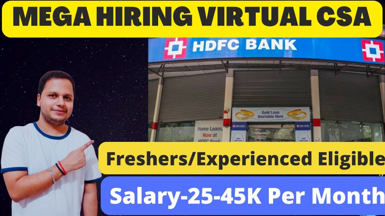 HDFC Bank Hiring 2024😍|Freshers banking jobs|HDFC Bank latest jobs 2024 ...