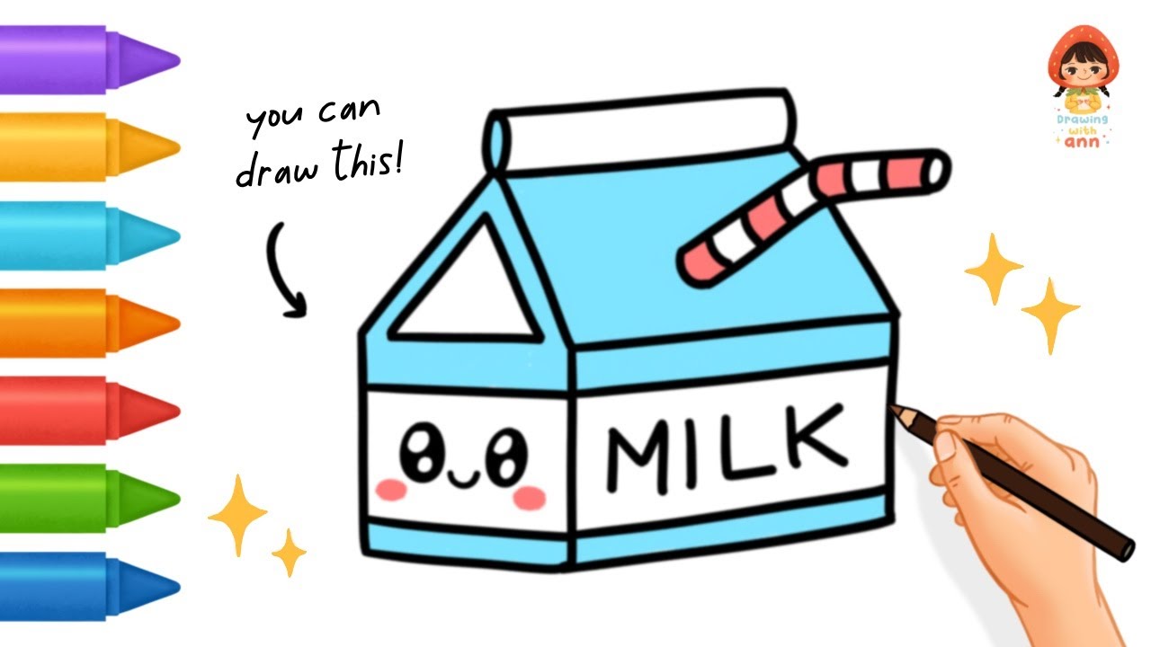 How to Draw a Cute Cartoon Milk Box Step by Step Easy to Follow Drawing ...