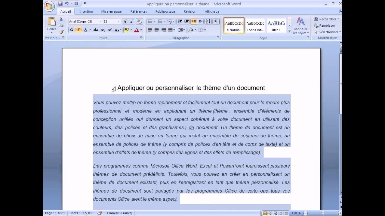 Cours et Formation Bureautique Microsoft Word Leçon 3 - formatage de ...