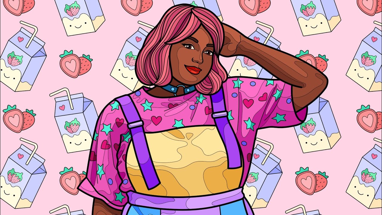 Hey Color Paint by Numbers app Colour with me Woman in Pink Background ...