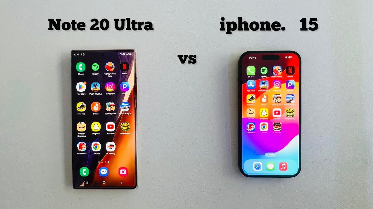 iphone 15 vs Note 20 Ultra | Speed Test - YouTube