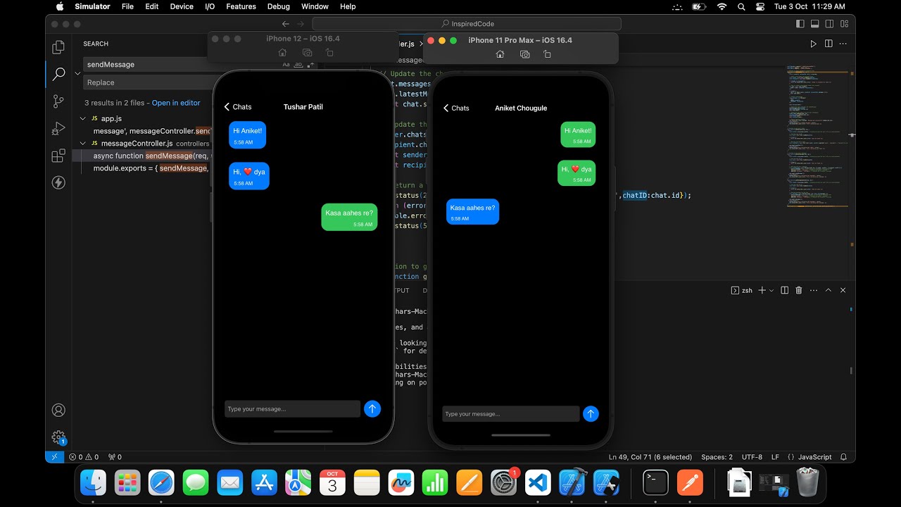 Ios Chat Application Uikit Using Socketio Youtube