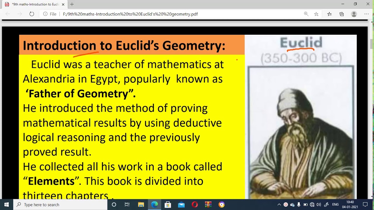 9th Euclid's geometry part 1 - YouTube