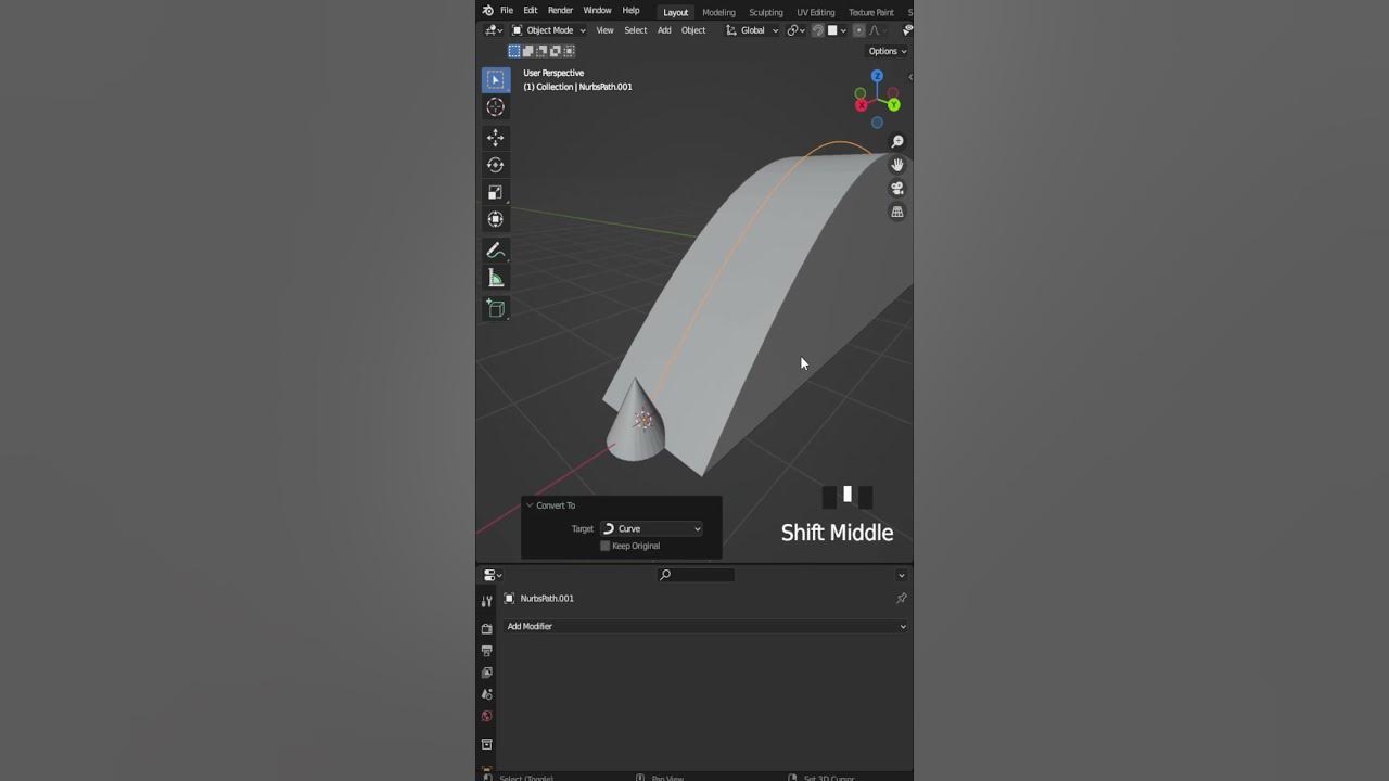 Curve Modifier [blender tutorial] #shorts #blender - YouTube
