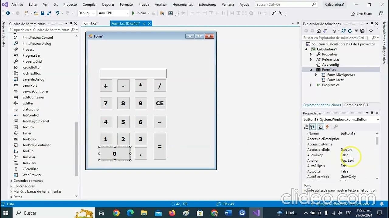 VÍDEO #3 CREACIÓN Y PROGRAMACIÓN DE UNA CALCULADORA SENCILLA EN C# ...