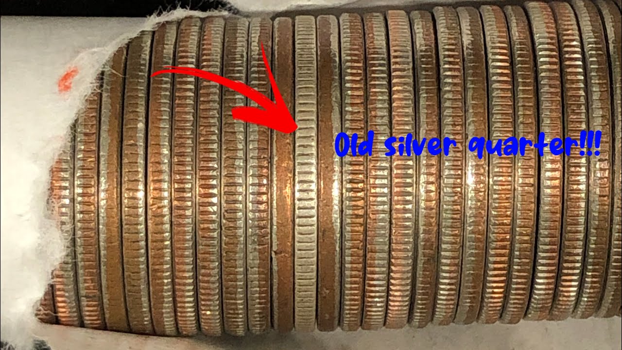 Old Silver quarter found!!! Coin roll hunting quarters - YouTube