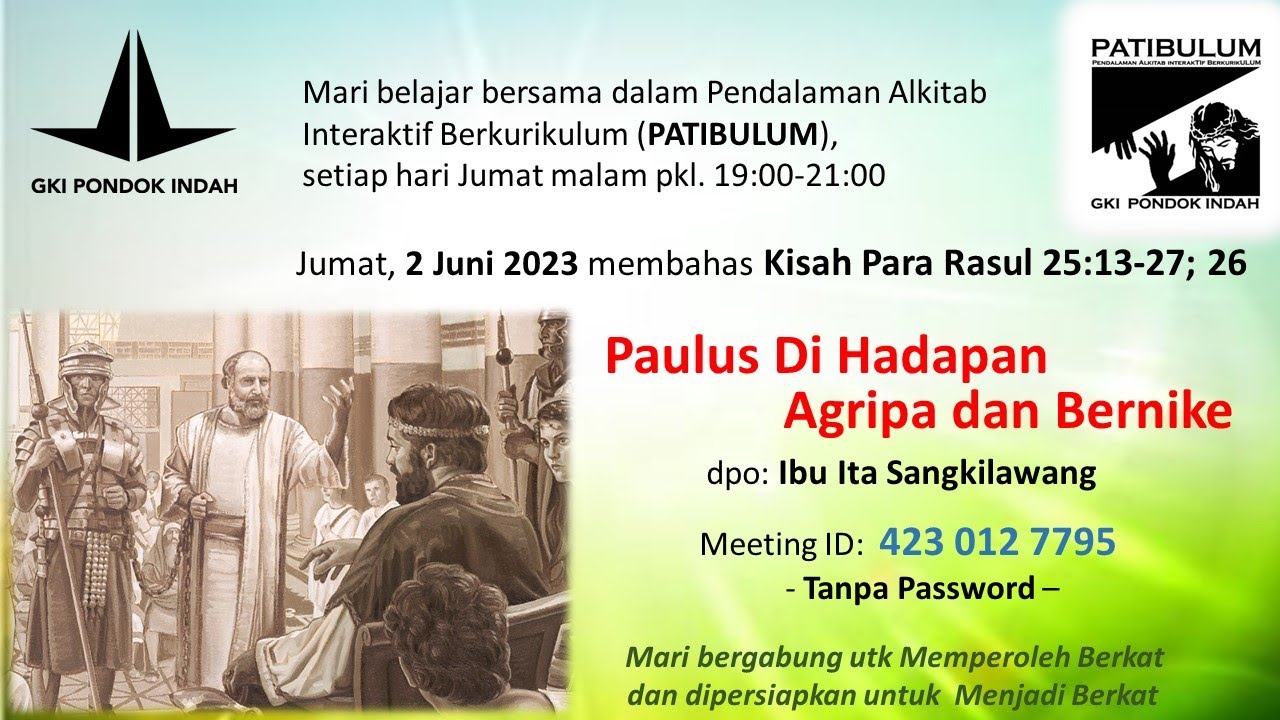Patibulum - Paulus di Hadapan Agripa dan Bernike (Kisah Para Rasul ...