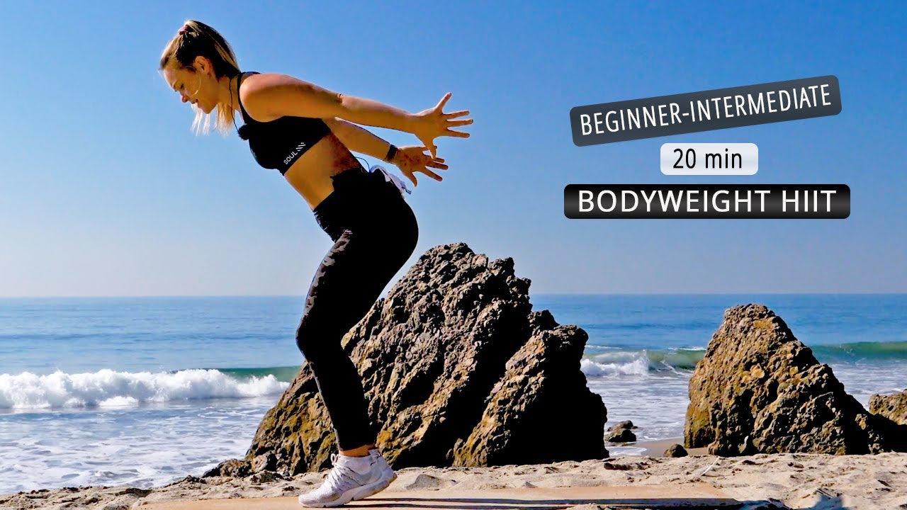 20 min Bodyweight Cardio HIIT - Day 5 of 4 Week HIIT Abs & Lower Body ...