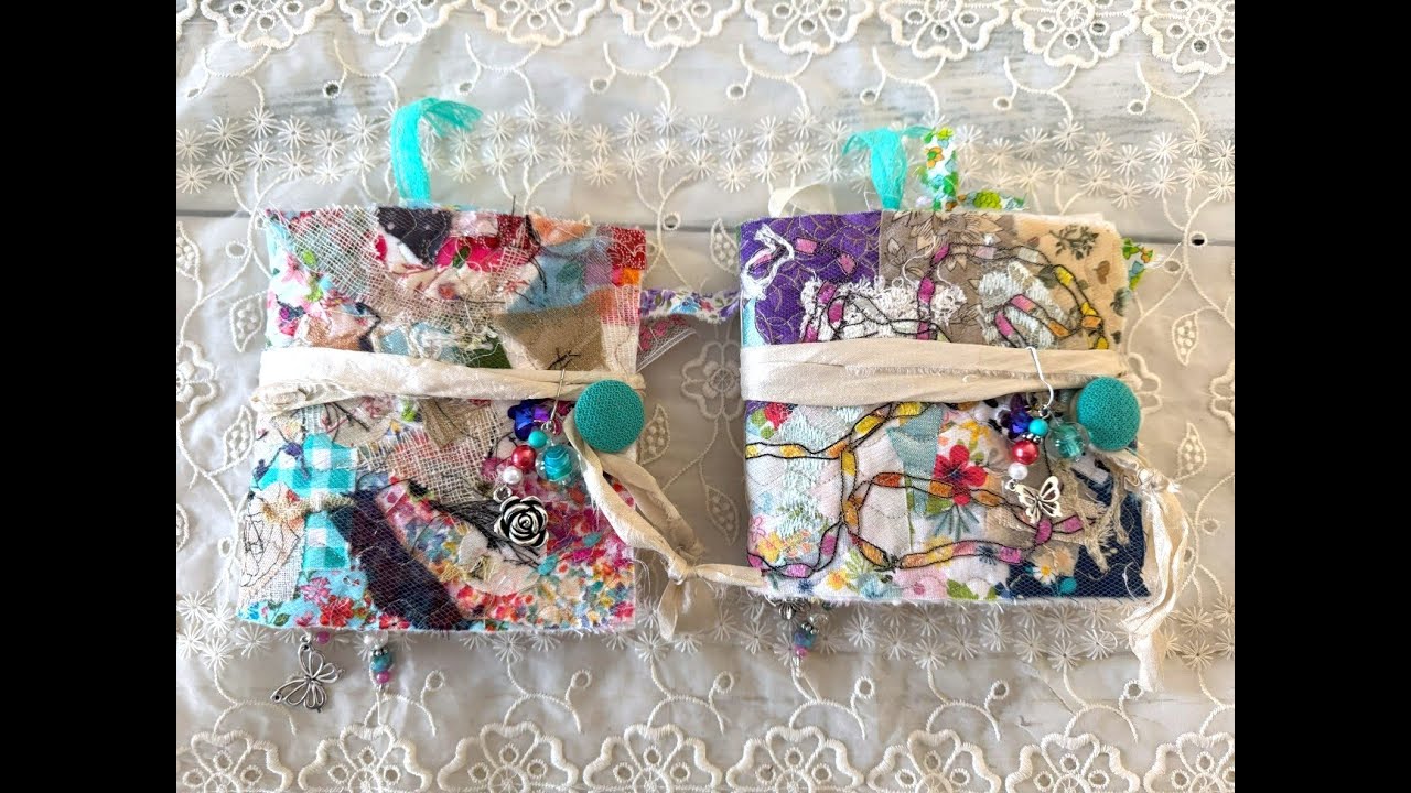 Flip Through of 2 Small Unique and Colorful Fabric Covered Spring ...