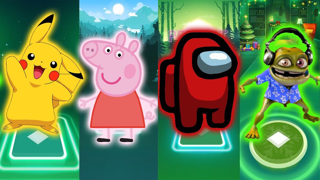 Pikachu vs Peppa Pig vs Among Us vs Crazy Frog - Tiles Hop EDM Rush ...