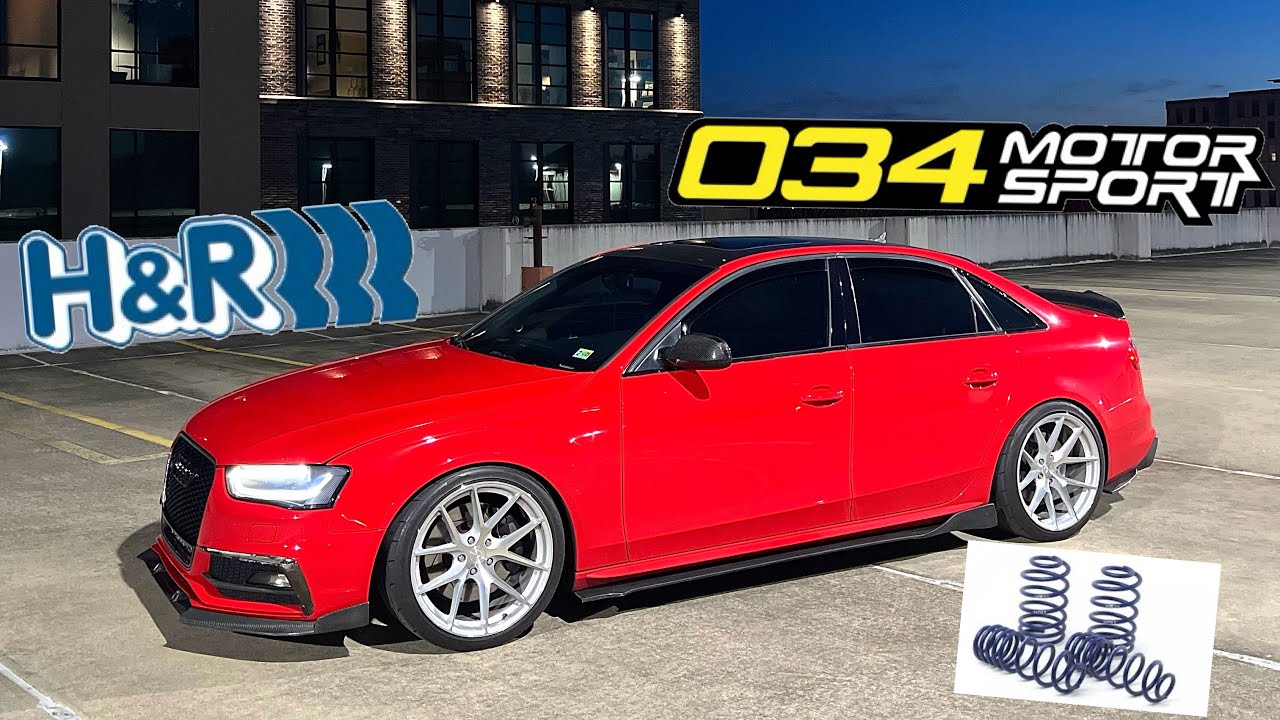 BEST BUDGET LOWERING SPRINGS FOR YOUR AUDI S4 H&R or 034? - YouTube