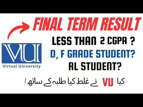 Final Term Result Announced Virtual University 2024 | RL | D, F Grade student #vu #finalterm # ...