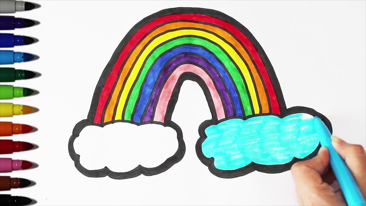 How To Draw a Rainbow Learn Colors for Kids - YouTube