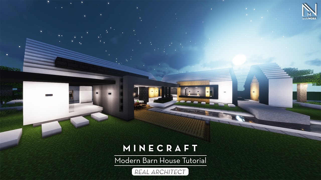 MINECRAFT: How to Build a MODERN BARN HOUSE Tutorial (EASY) - YouTube