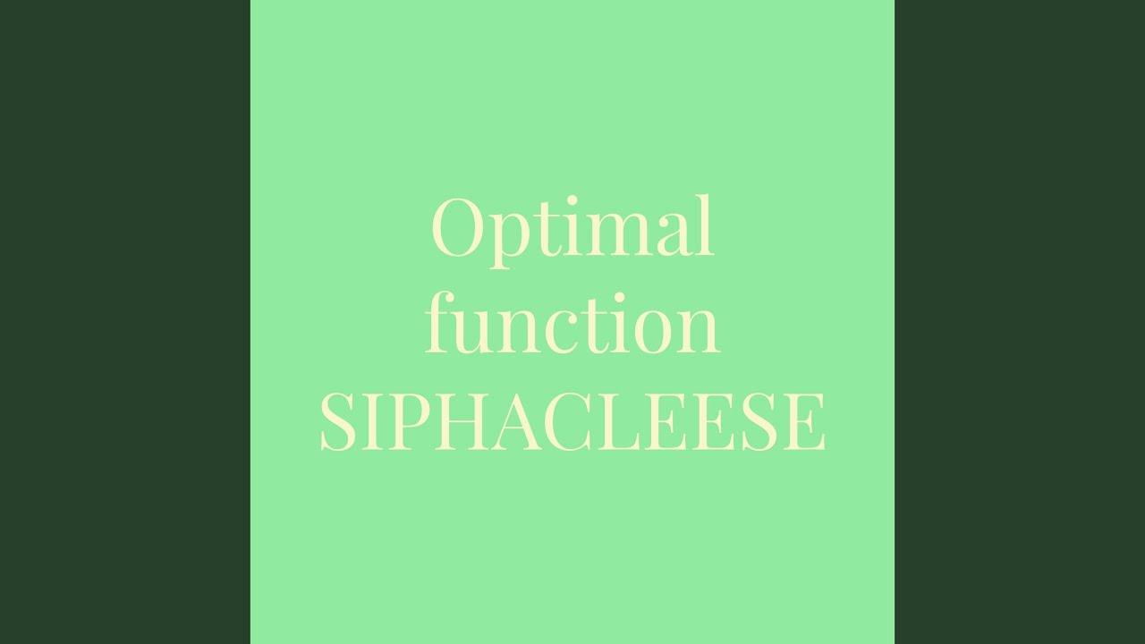 Optimal Function - YouTube
