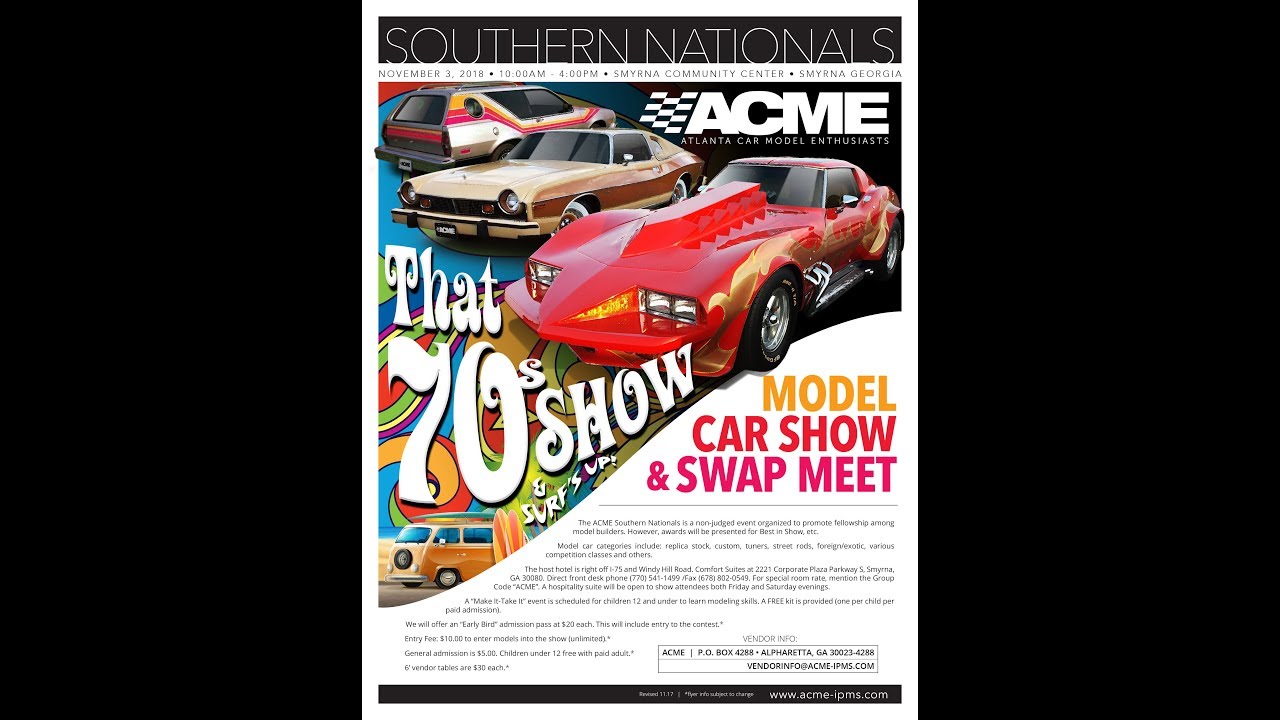 2018 ACME NNL Southern Nationals Model Car Show - YouTube