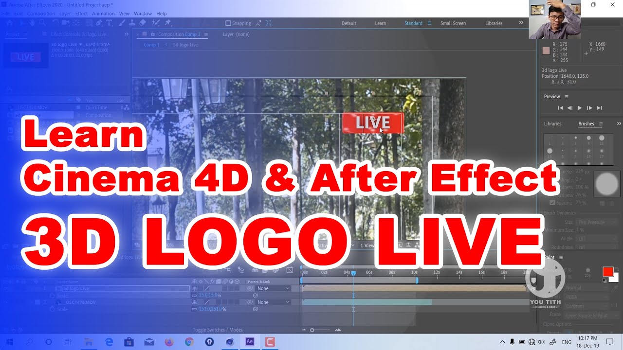 007_Cinema 4D Motion Graphics | 3D Logo Live on Screen ...