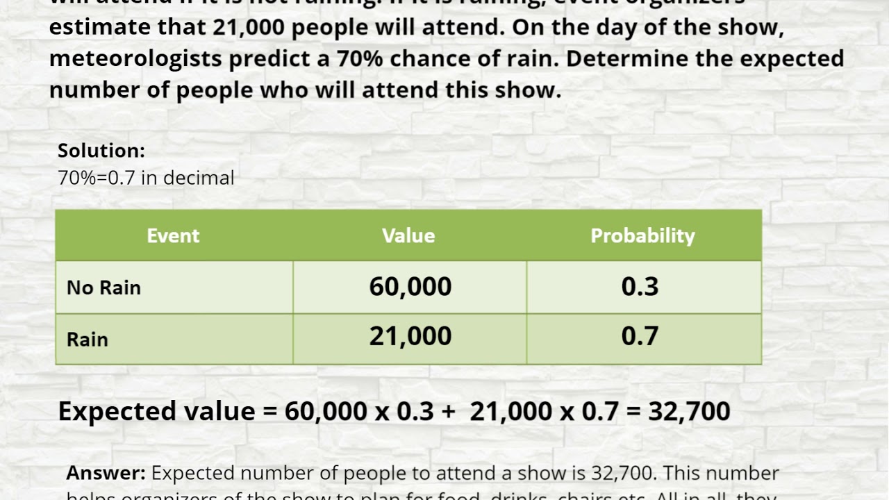 Activity15 Calculation of Expected Value Problem 3 5 - YouTube