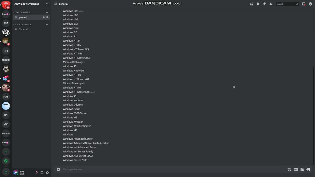 Typing All the Windows Operating Systems in a Discord Server - YouTube