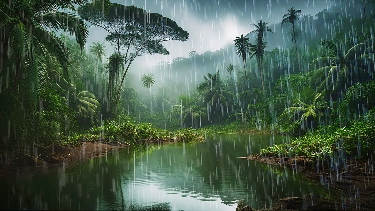 Rain Sounds for A Deep Sleep 🌧️ 10 Hours White Noise Rainforest, Relax ...
