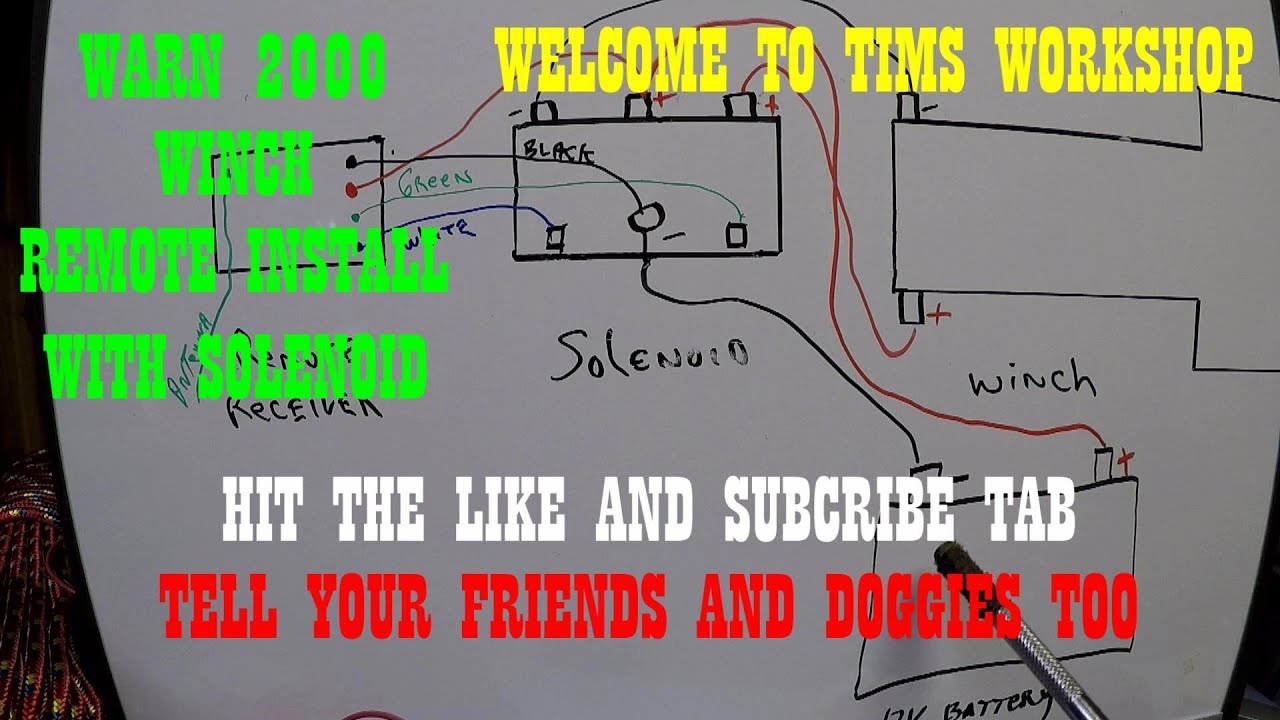 WARN 2000 Winch remote and solenoid install - YouTube