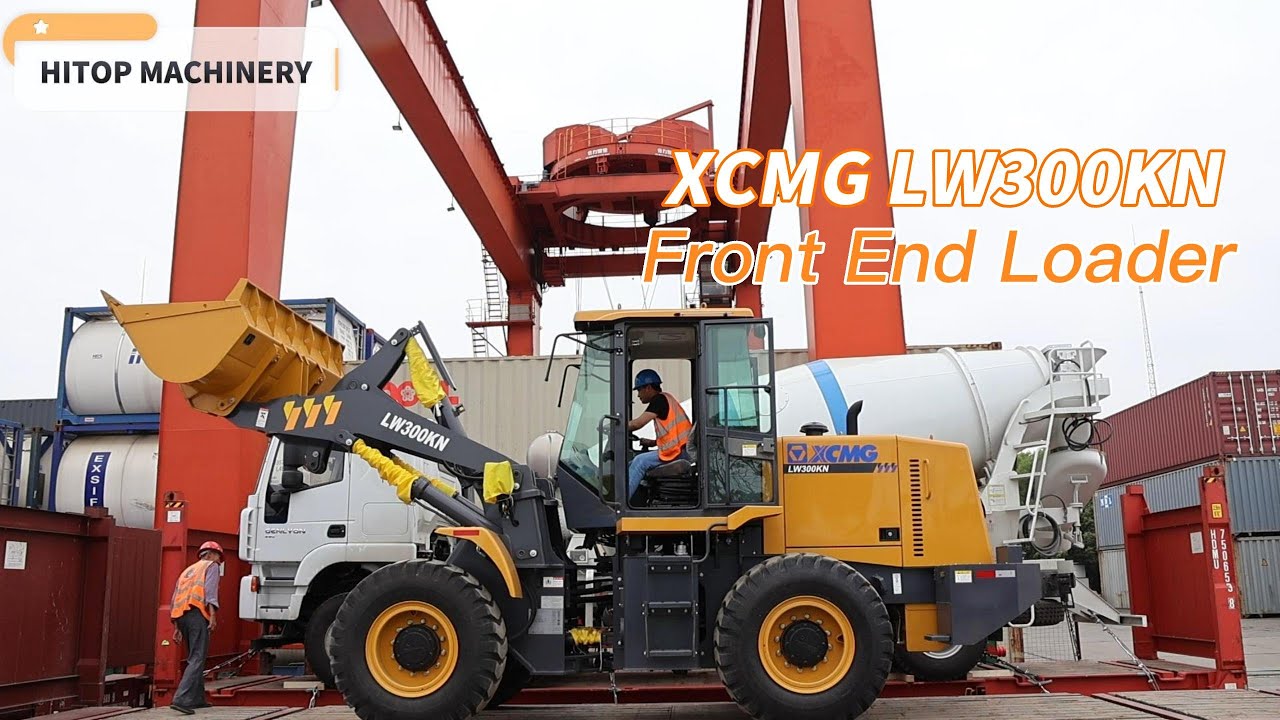 XCMG 1.8m3 Front End Loader LW300KN Loaded on 40FR for shipping - YouTube