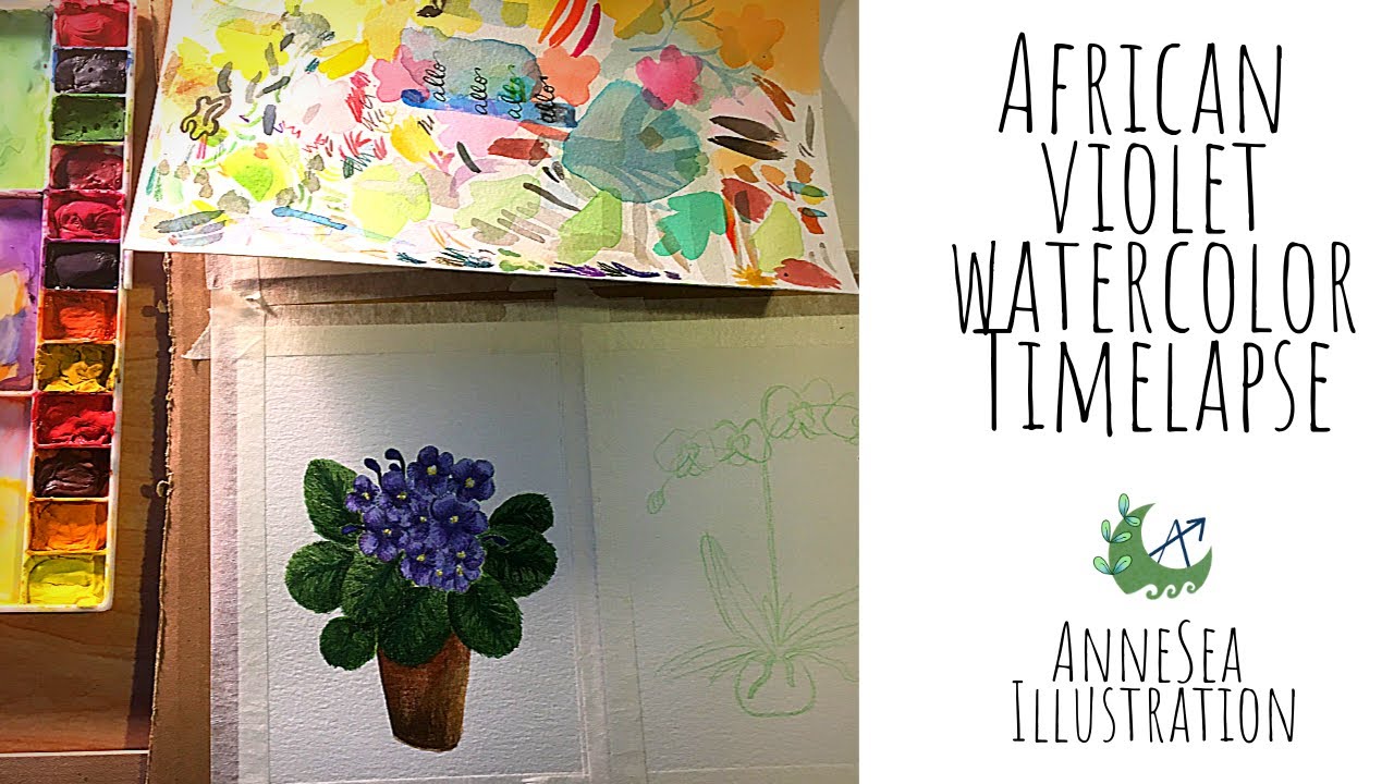 African Violet Painting