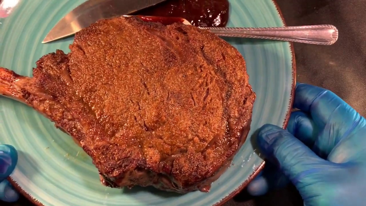Eating Tomahawk Steak ASMR - YouTube