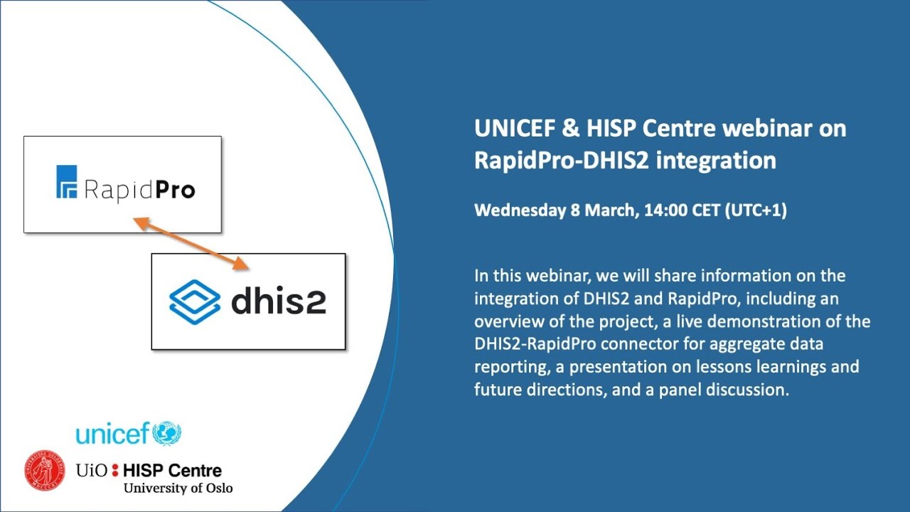 Webinar on RapidPro-DHIS2 integration - YouTube