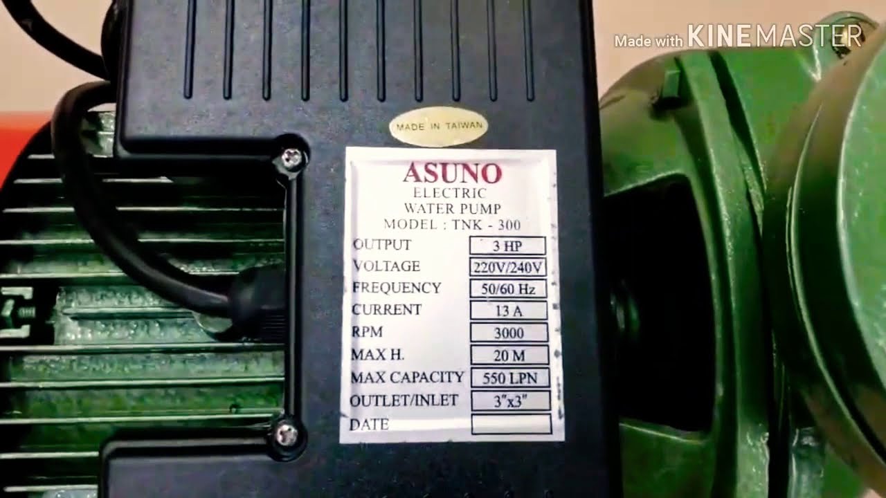 ปั๊มหอยโข่ง3"x3HP ASUNO - YouTube