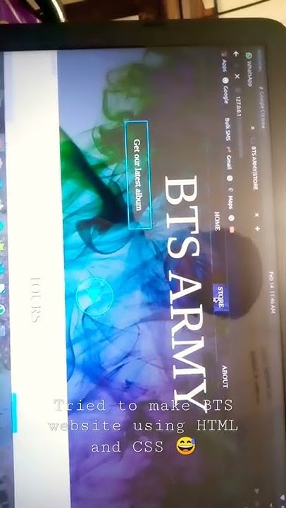I tried to make BTS army website using HTML and CSS , how's it?😅😅 #html #css #btsarmy#webdesign ...