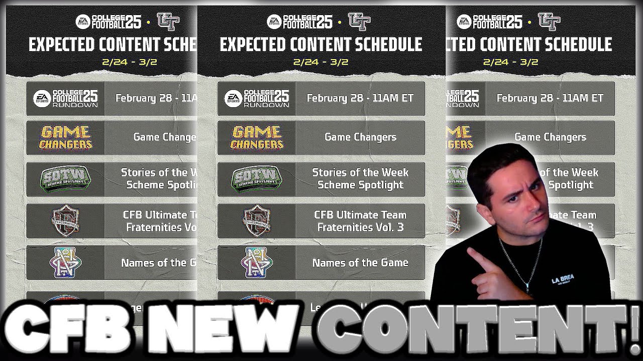 NEW CFB 25 CONTENT SCHEDULE! CFB 25 ULTIMATE TEAM! - YouTube