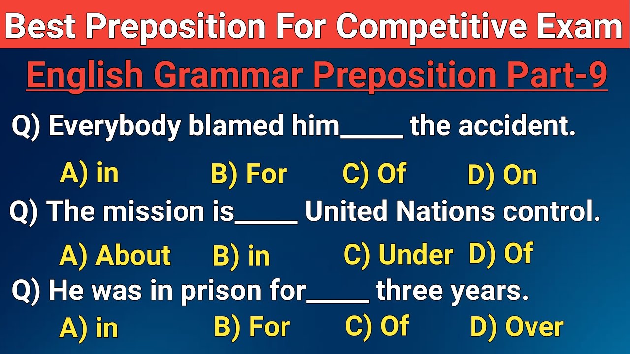 Top Preposition Question | Most Important Preposition in English ...