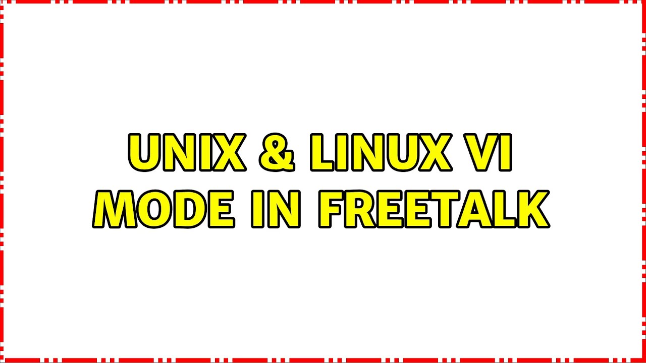 Unix & Linux: VI mode in freetalk - YouTube