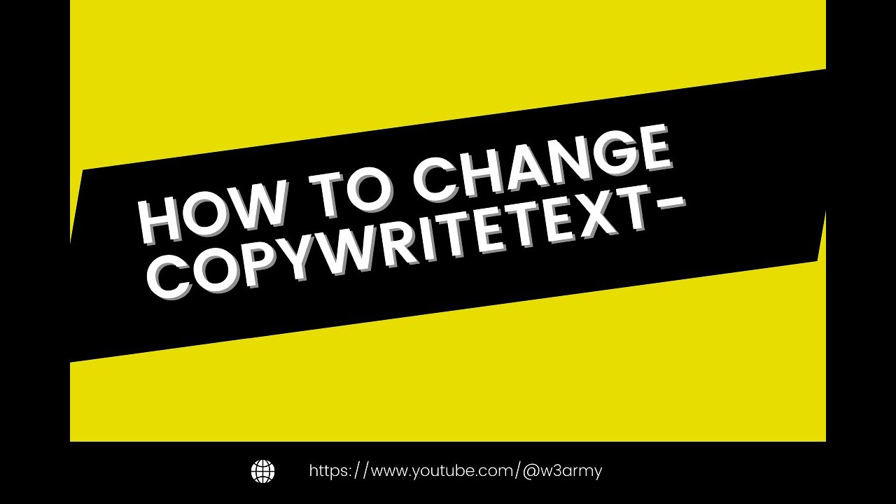 Change copywrite text in wordpress website | How to Remove ...