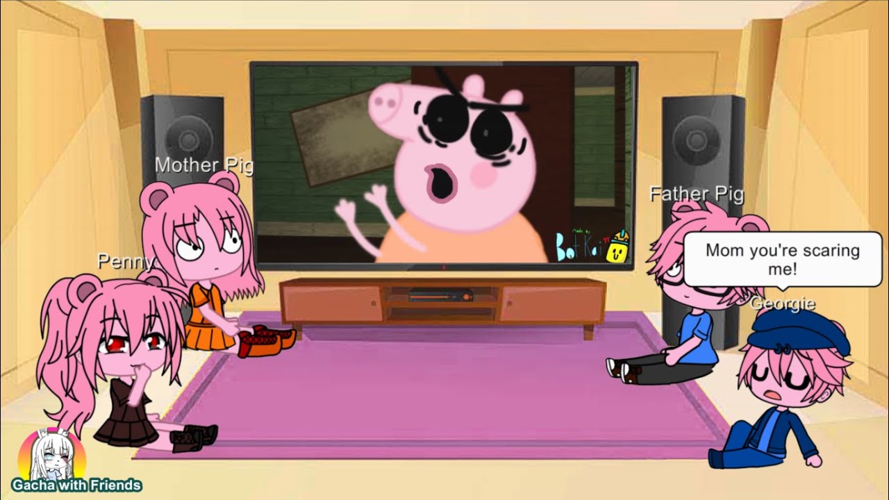 |Gacha Club| 🐷 Roblox Peppa Pig Family Reacts to Funny Piggy Memes Part ...