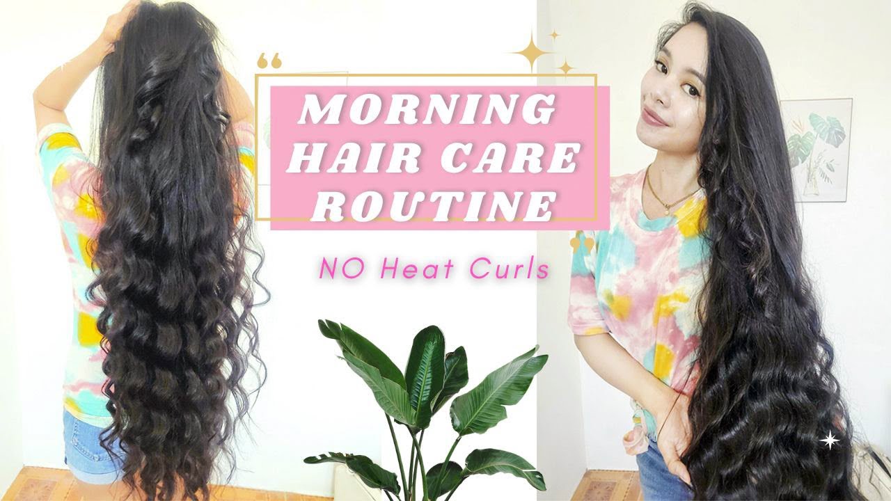 Morning Hair Care Routine Heatless Curls Plus 2 Cute Hairstyles for ...