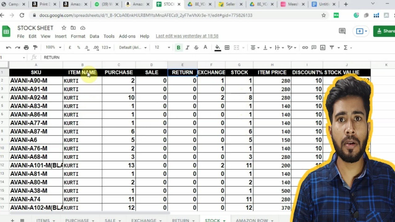 Create Inventory File for Manage Stock| Return| Sale| Purchase in ...