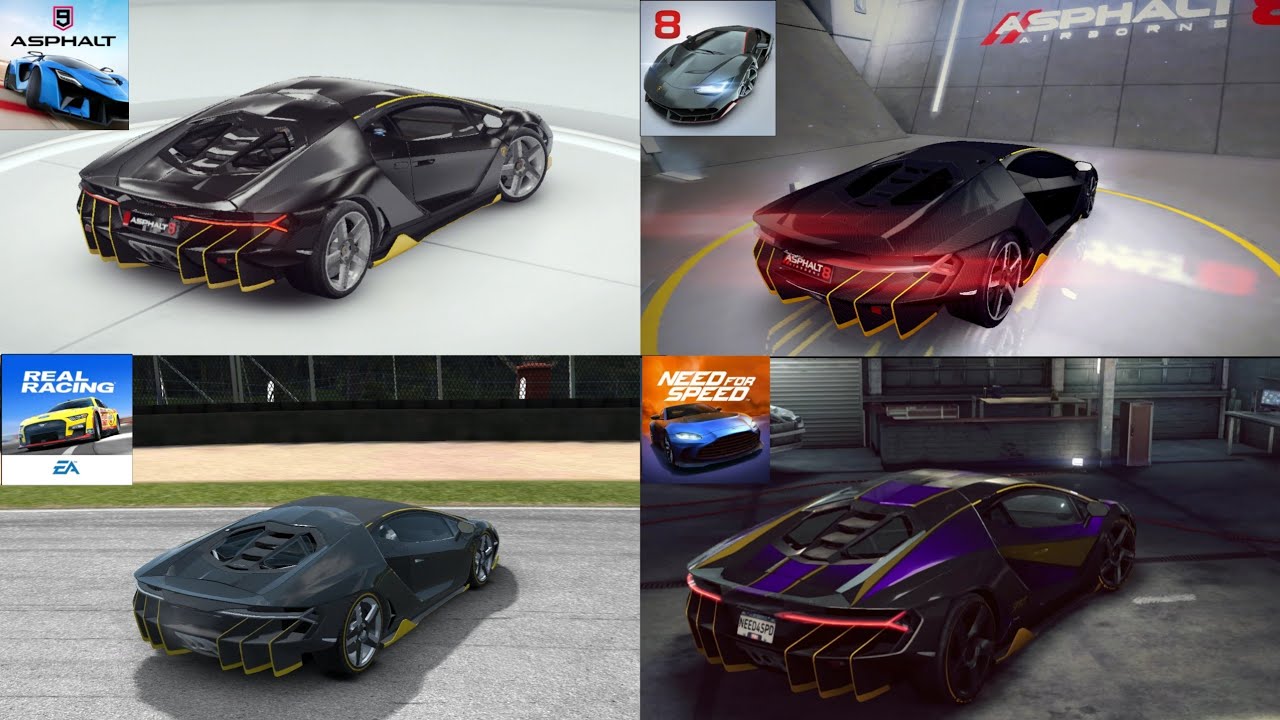 Comparison - Asphalt 9 vs Real Racing 3 vs Asphalt 8 vs NFS™ No Limits ...