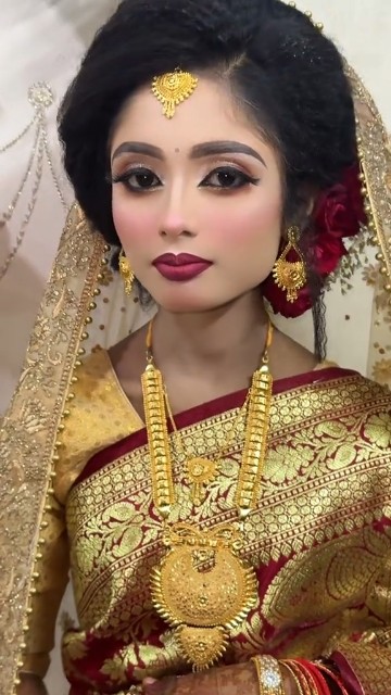 মাশাল্লাহ আপুটা অনেক কিউট#biyer#viral#bridelmakup#makeup#bride#biyer# ...